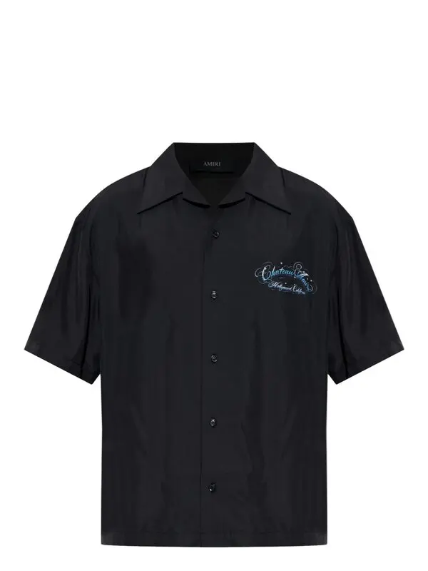 Amiri Logo-detail Camp Shirt - Black