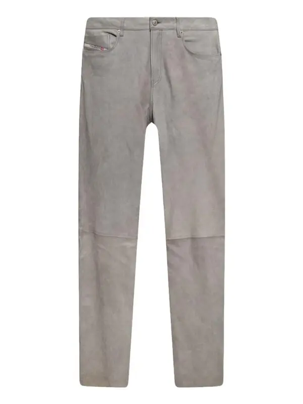 DIESEL® Straight-leg Leather Pants - Gray