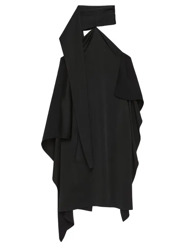 Givenchy Crepe And Satin Scarf Dress - Black
