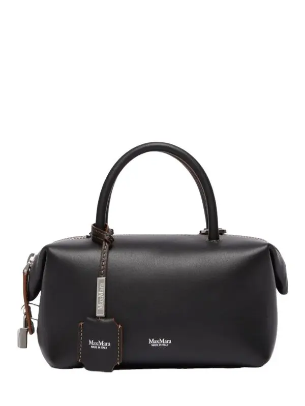Max Mara Small Leather Boston Bag - Black