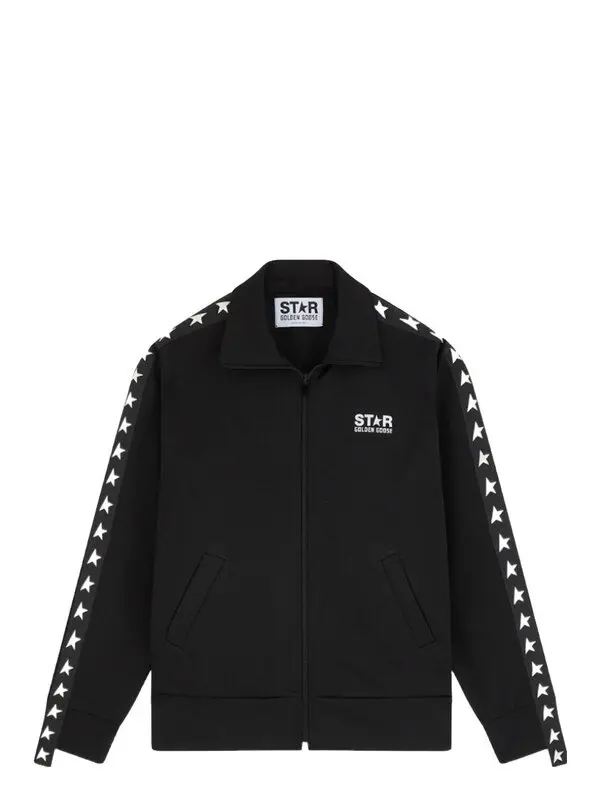 GOLDEN GOOSE Star Tape Zip-up Jacket - Black