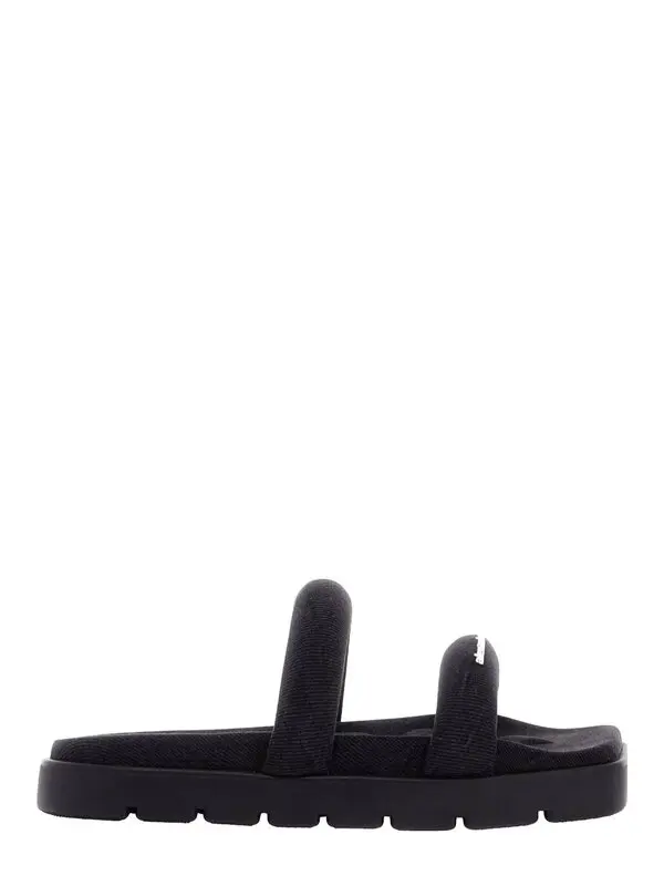 Alexander Wang Jay Denim Square Toe Sandals - Grey