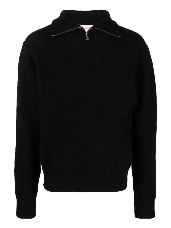 Officine Générale Half-zip Knitwear - Black