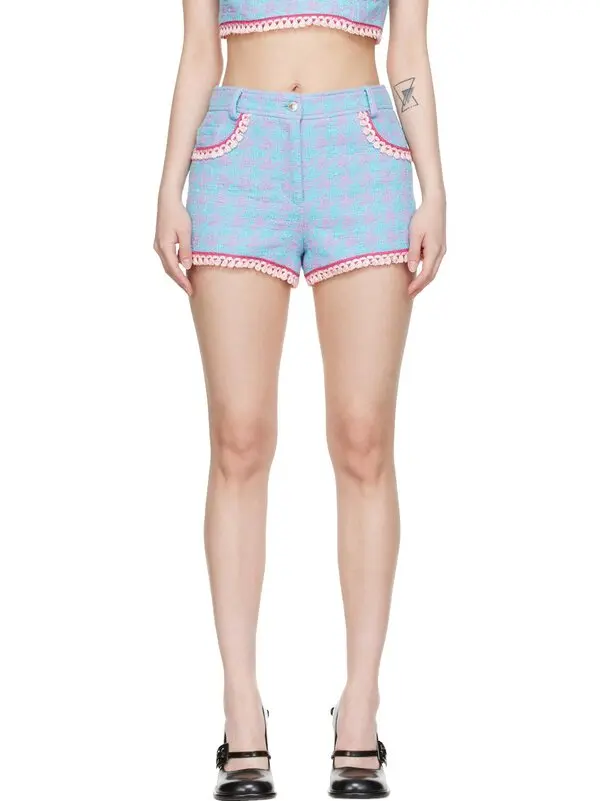 Moschino Houndstooth Tassel Trim Shorts - Nude