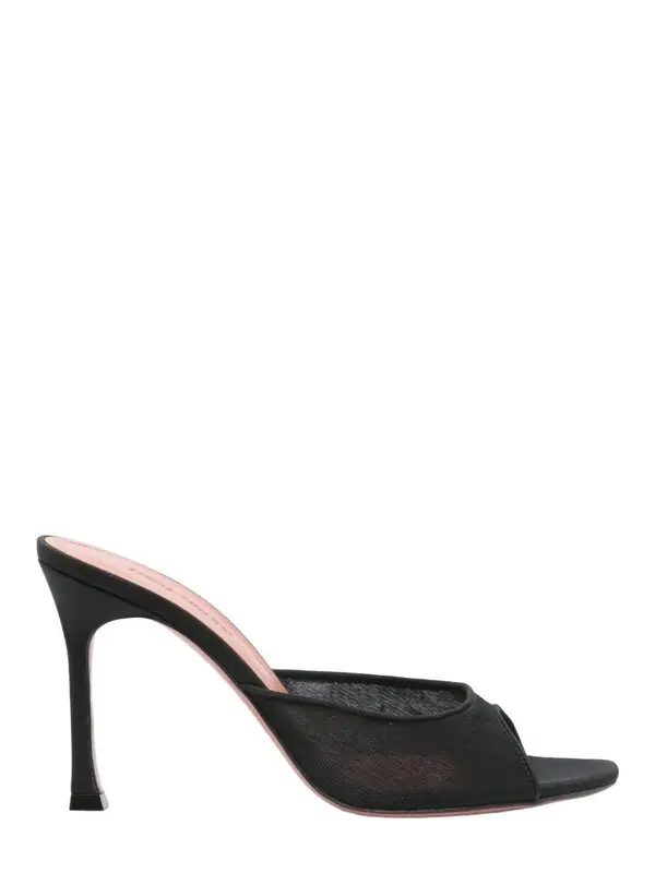Amina Muaddi 100mm Peep-toe High Stiletto Heel Sandals - Black