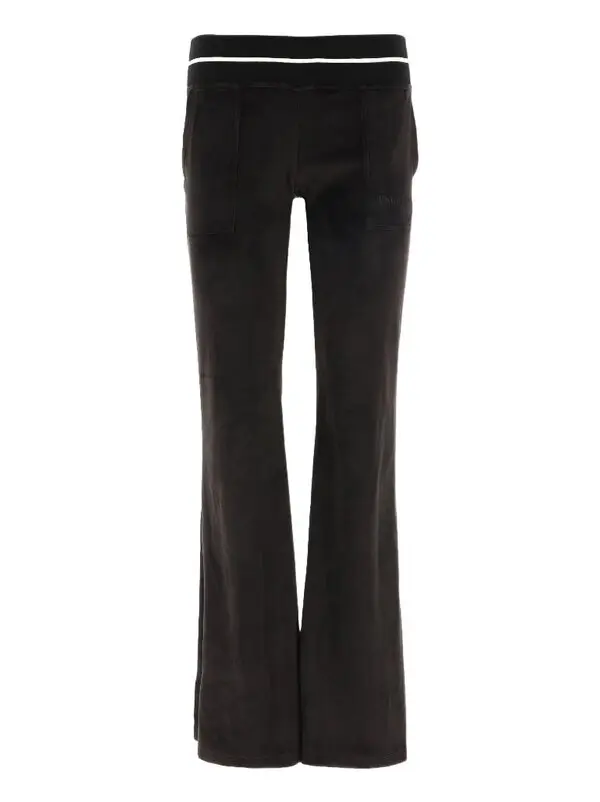 Palm Angels Flared Logo Trim Pants - Black
