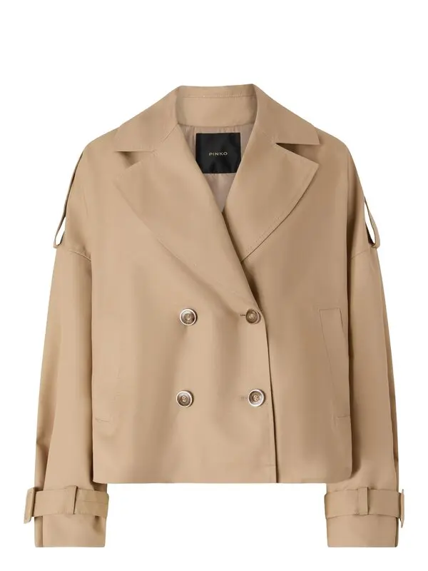 Pinko Short Double-breasted Trench Coat - Nude