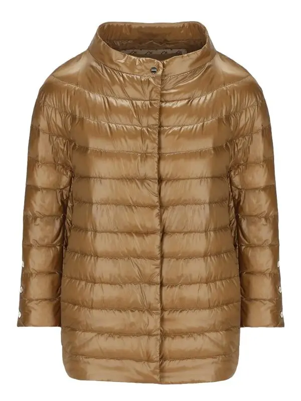 Herno Mock Neck Puffer Jacket - Brown