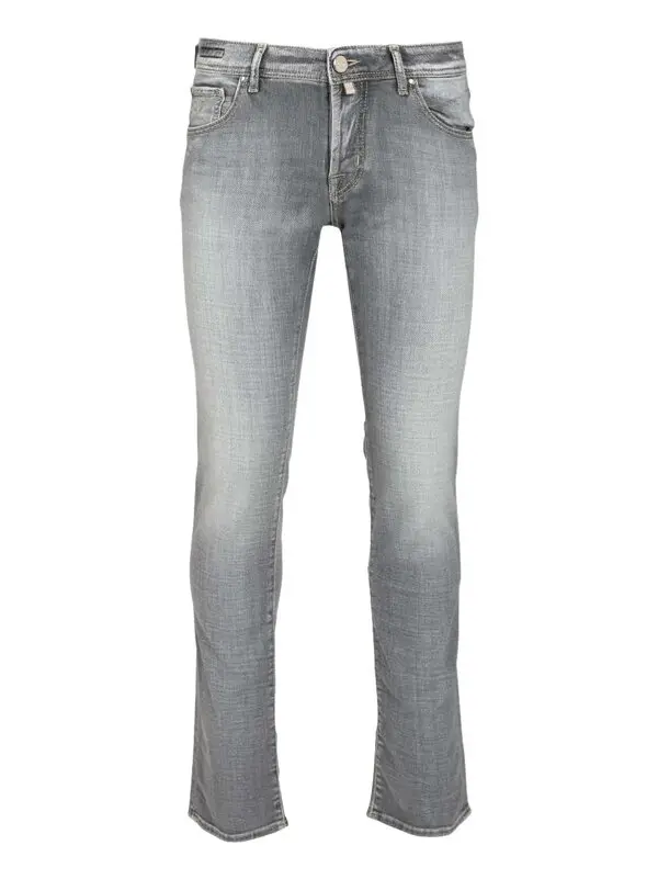 Jacob Cohen Slim Fit Jeans With Logo Patch - Gray