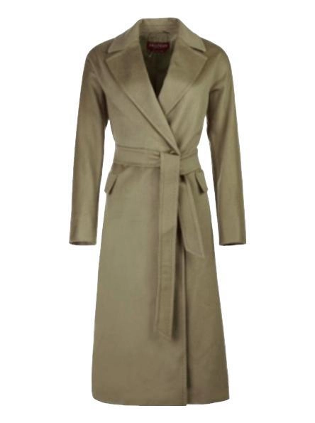 Max Mara Long Sleeve Belted Coat - Camel