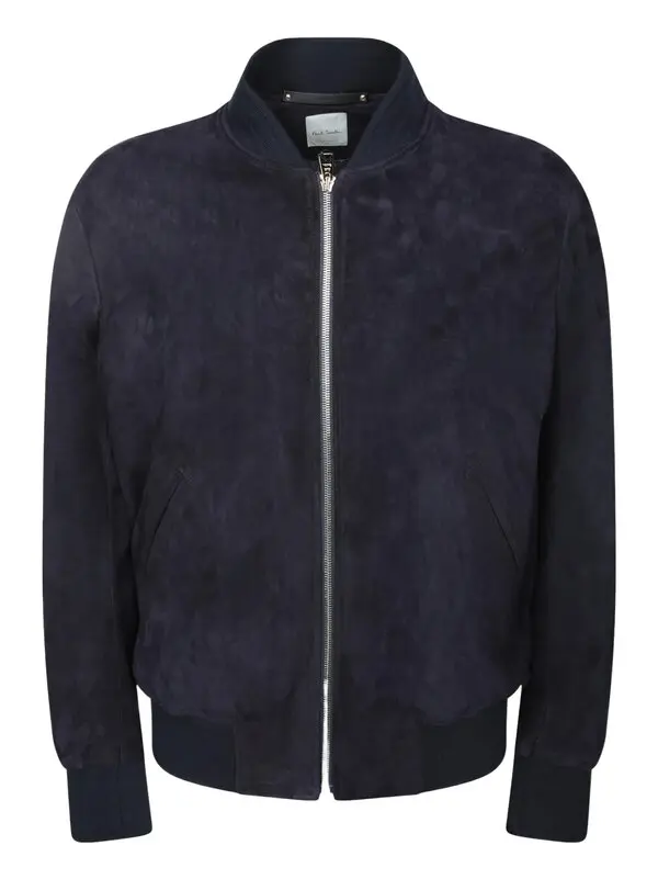Paul Smith Zip-up Suede Bomber Jacket - Black