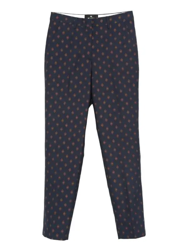 Etro Geometric Print Trousers - Black