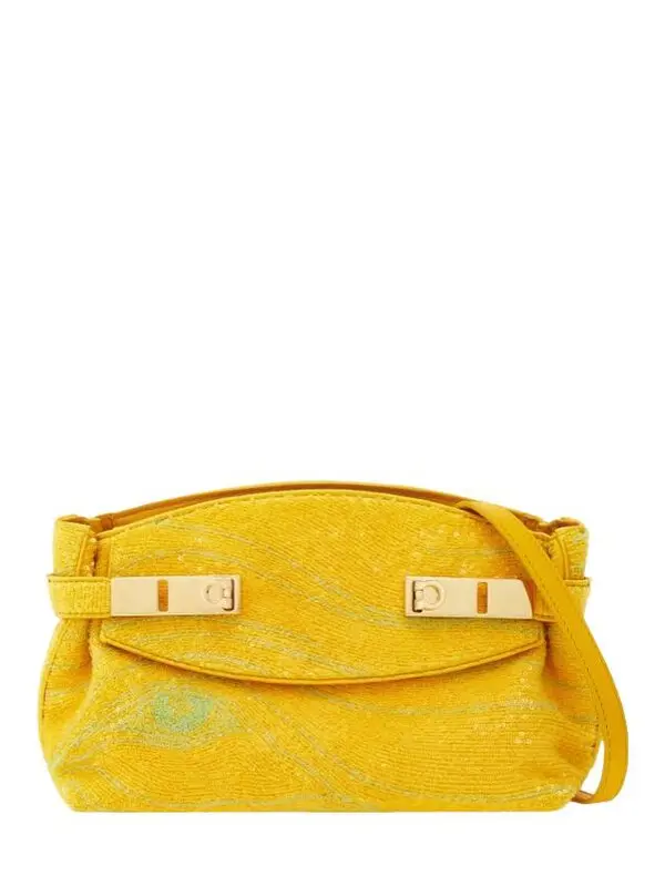 FERRAGAMO Hug Soft Sequined Crossbody Bag - Yellow