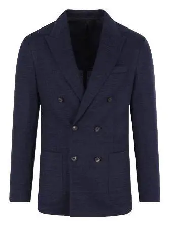Eleventy Double-breasted Suit Jacket With Notch Lapel - Black