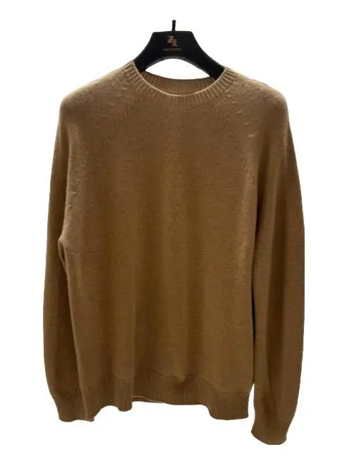 JIL SANDER Round Neck Long Sleeve Sweater - Brown