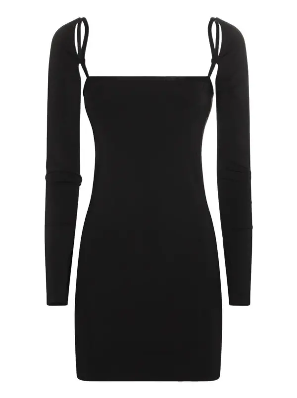 Alexander Wang Square Neck Long Sleeve Minidress - Black
