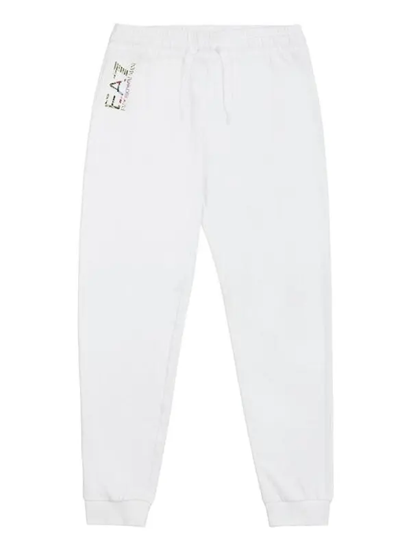 EA7 Logo Printed Sweatpants - White