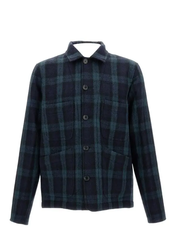 Paul Smith Checked Shirt Jacket - Black