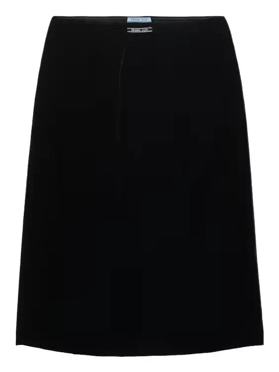 Prada Velvet Pencil Skirt With Contrasting Hem - Black