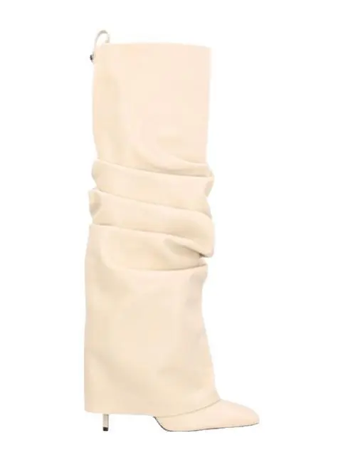 Attico The Rea Ruched Knee-high Boots - Nude