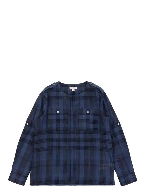 Burberry Long-sleeved Plaid Shirt - Blue