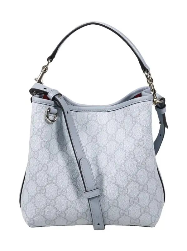 Gucci Gg Emblem Small Bucket Bag - Gray
