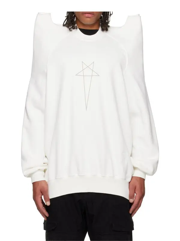 Rick Owens Concordians Tecsweat Pullover Hoodie - Milky White
