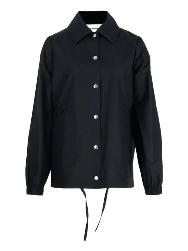 JIL SANDER Logo-printed Drawstring Shirt Jacket - Black