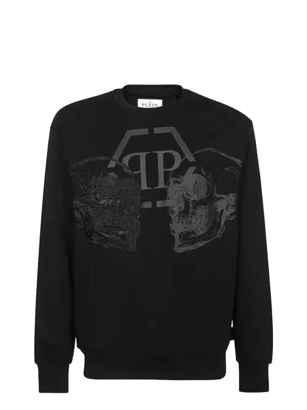 Philipp Plein Skull Printed Crewneck Sweatshirt - Black