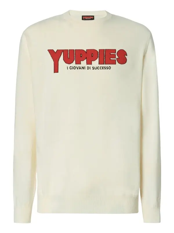 MC2 SAINT BARTH Yuppies" Jacquard And Embroidered Sweater - Pure White