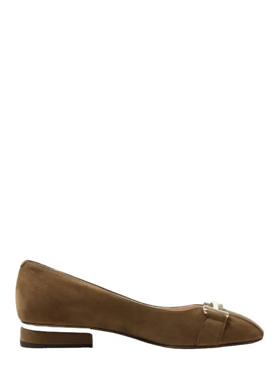 TOD'S Round Toe Low Heel Flats - Brown