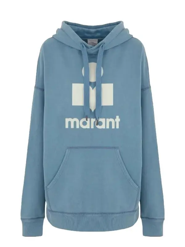 Isabel Marant Étoile Miley Cotton Fleece Hoodie - Blue