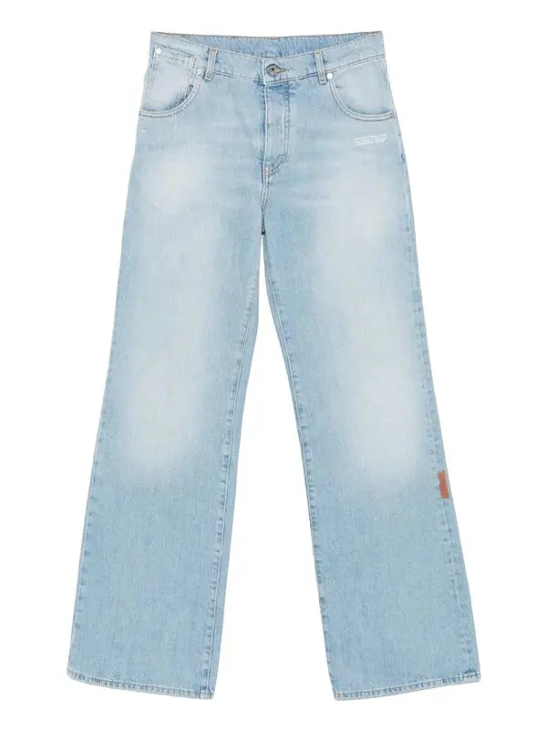 Off-White Wide-leg Jeans In Light Wash Denim - Light Blue