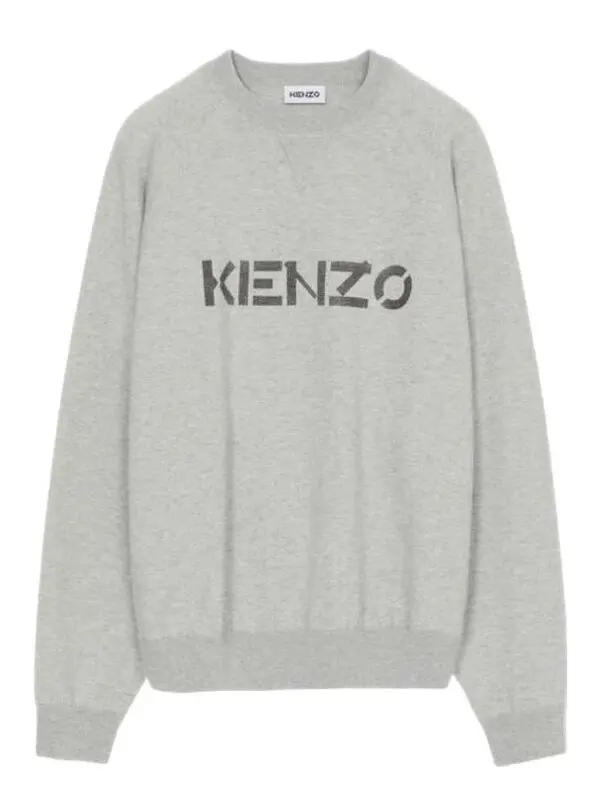Kenzo Logo Crew Neck Jumper - Gray