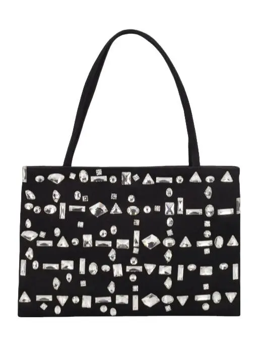 16Arlington Suki Small Shoulder Bag With Crystal Embellishments - Black