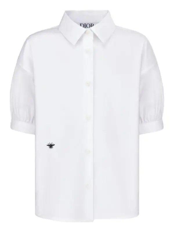 Dior Short-sleeved Shirt With Bee Embroidery - White