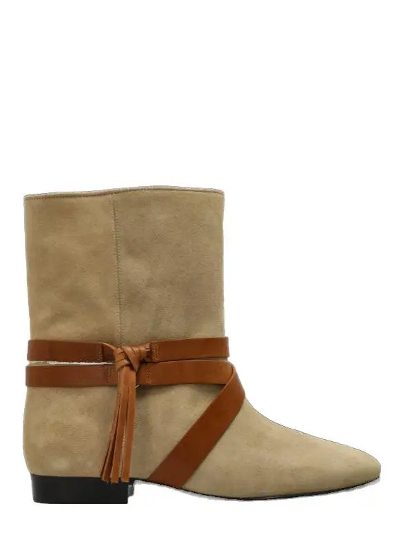 Isabel Marant Étoile Rejen Suede Ankle Boots With Side Knot Detail - Brown