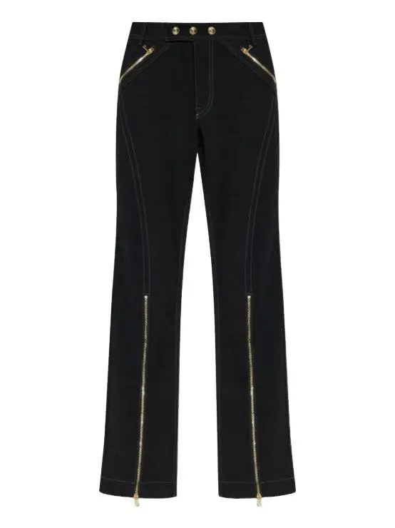 Versace Zip-detailed Flared Jeans - Black