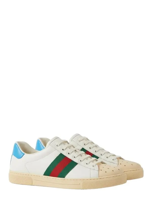 Gucci Ace Sneakers With Webbing Detail - White