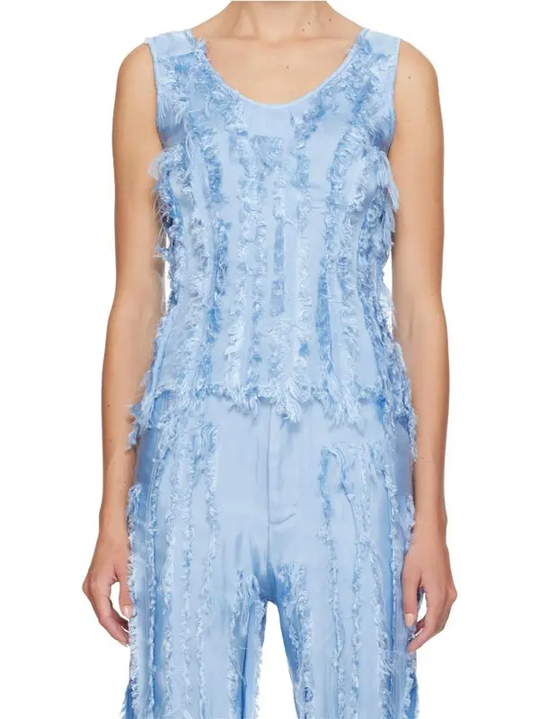 EDWARD CUMING Crew Neck Vest - Light Blue