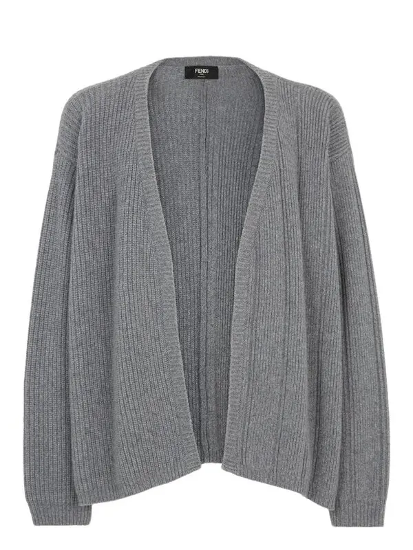 Fendi Open Front Knitted Cardigan - Grey