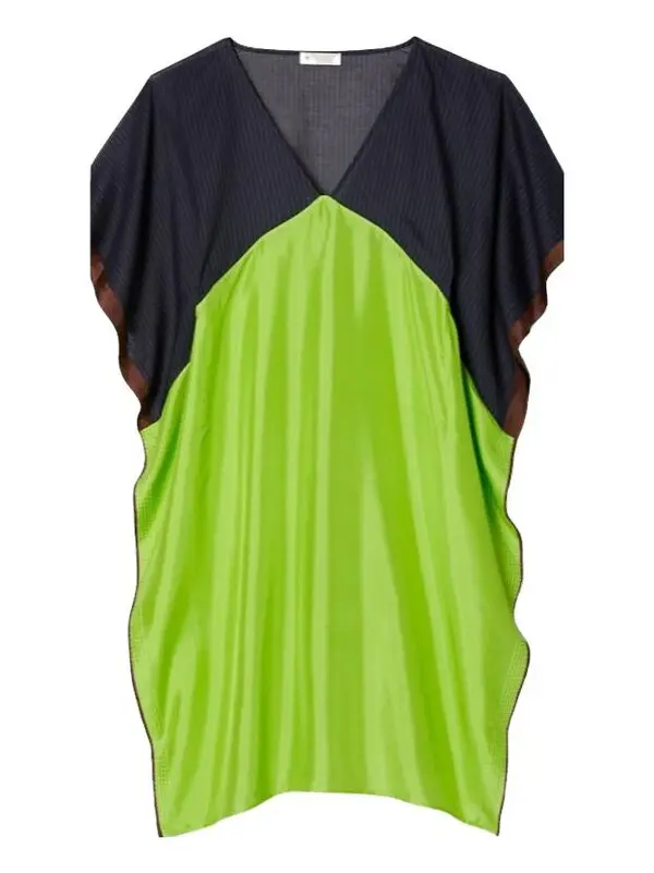 Tory Burch Colorblock Midi Dress - Green