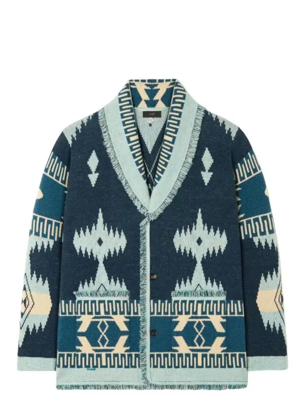 Alanui Icon Jacquard Cardigan - Blue