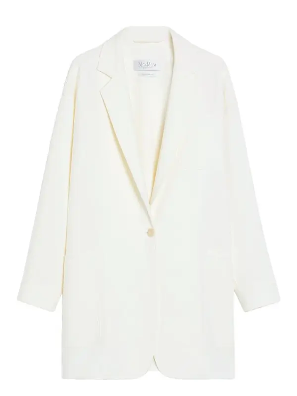Max Mara Orlaya Long-sleeved Jacket With Button Detail - White