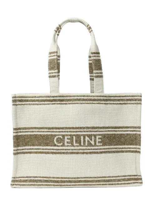 Celine Logo Tote Bag - White