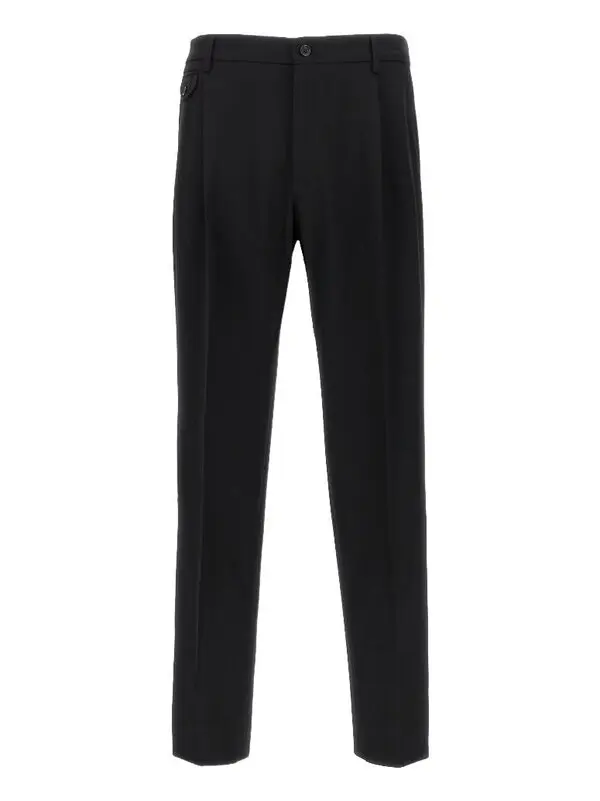 Dolce & Gabbana Pleated Trousers With Elastic Waistband - Black