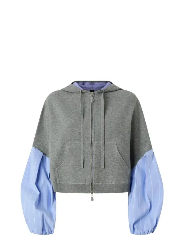 Pinko Puff-sleeve Hoodie - Gray