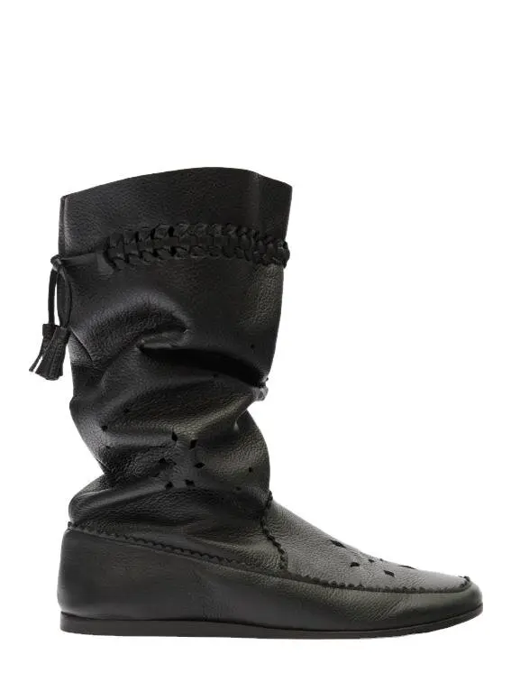 Isabel Marant Étoile Tassel Braided Perforated Detail Boots - Black