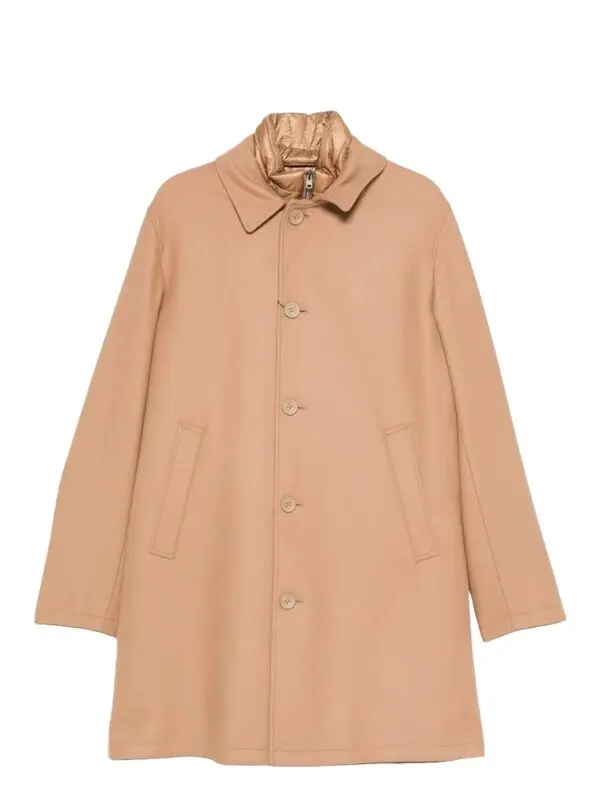 Herno Button-fastening Wool-blend Coat - Nude