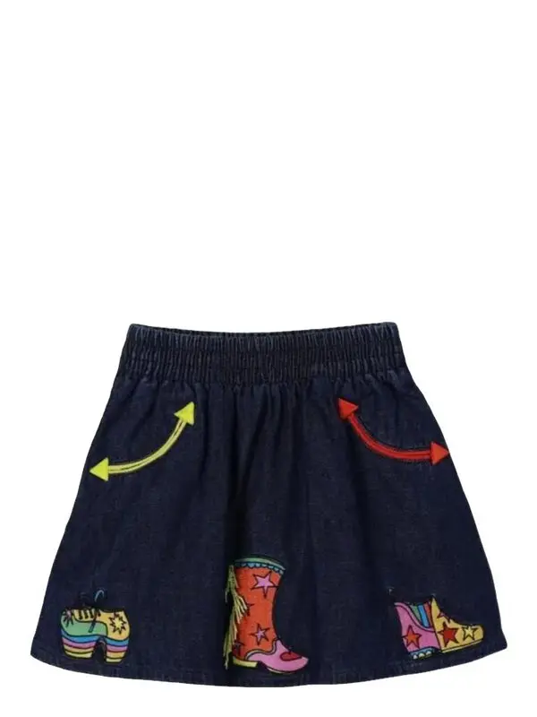 Stella McCartney Embroidered Graphic Skirt - Blue